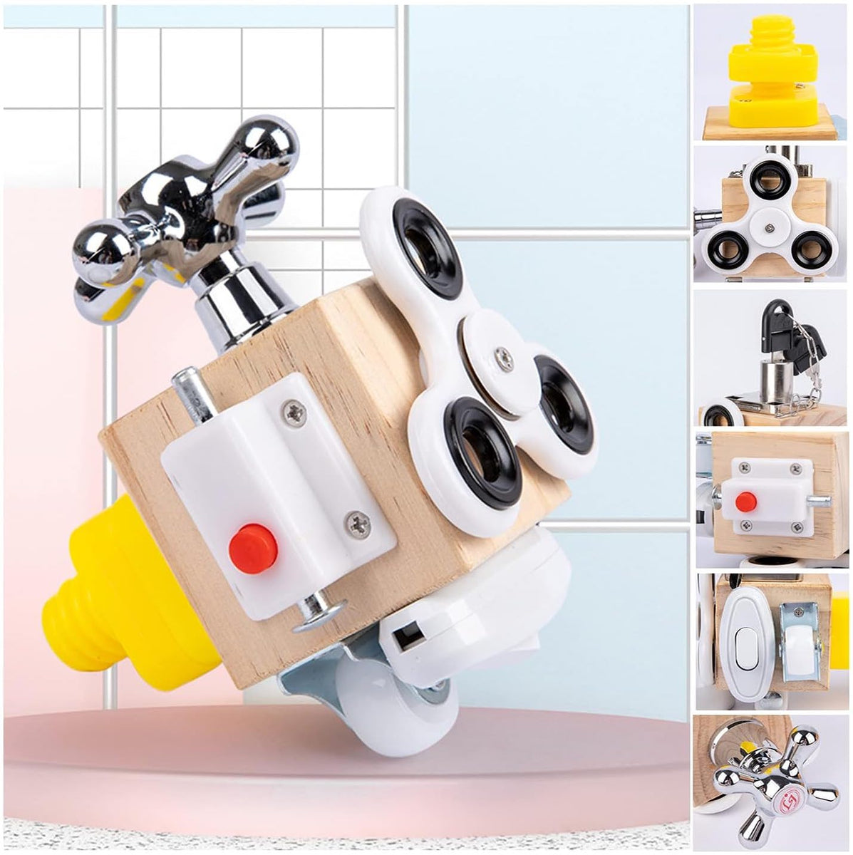 Wooden Busy Block | Educational Toy – Chest of Toys